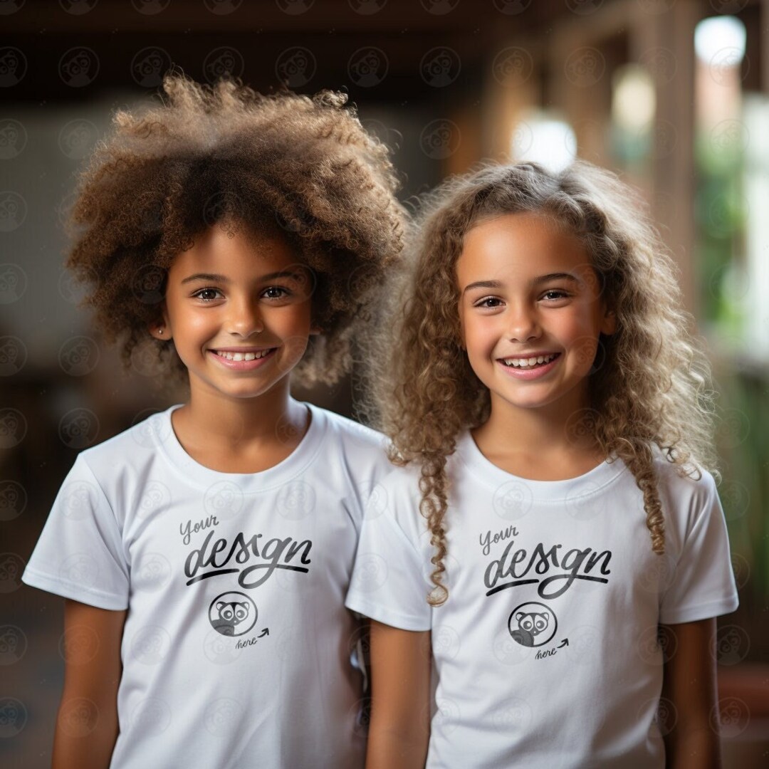 Sibling Mockup, White T Shirt Brothers Mockup, Sister and Brother T ...