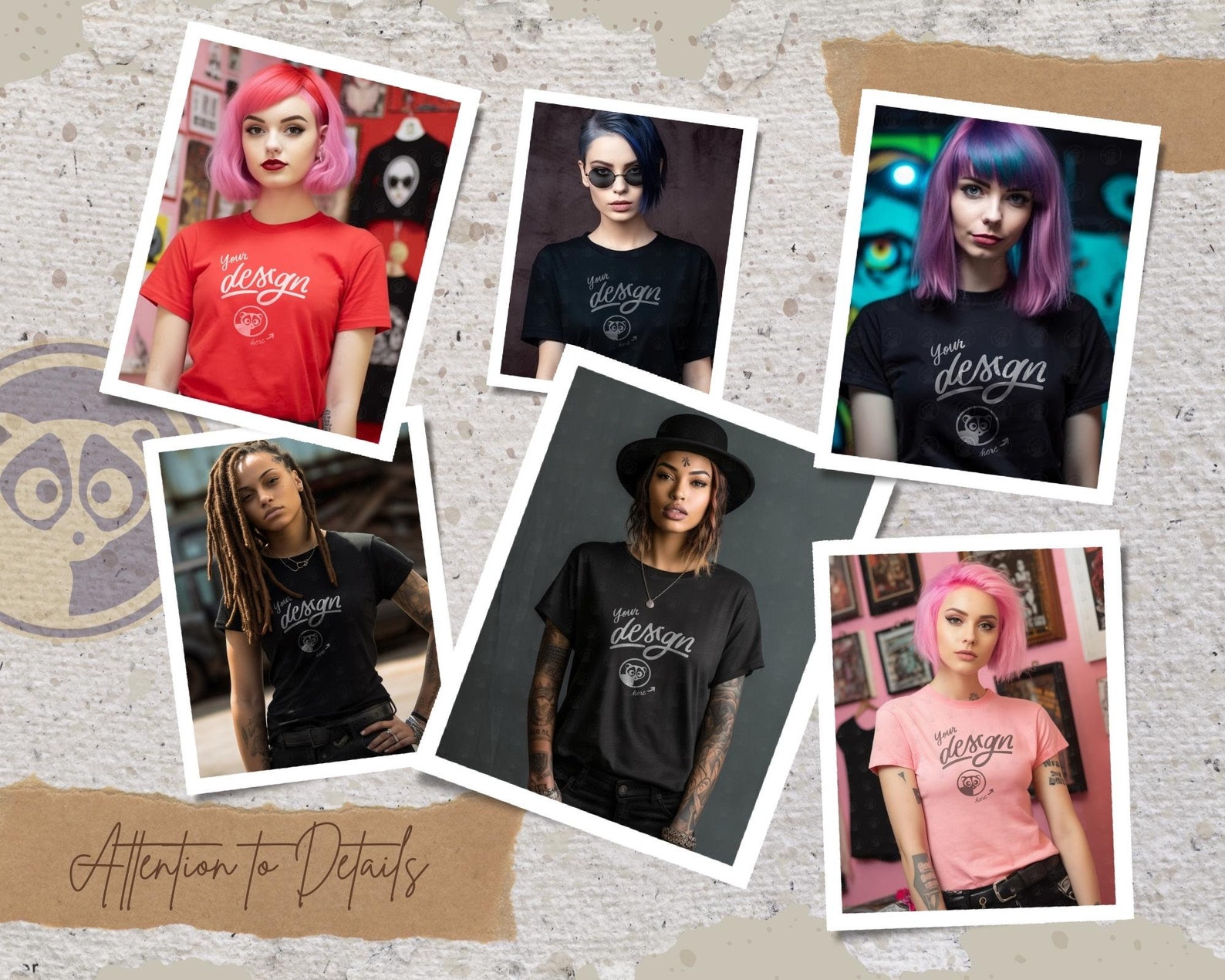 Alternative Model Mockup Bundle, Men and Women Mockup Bundle, Black T ...