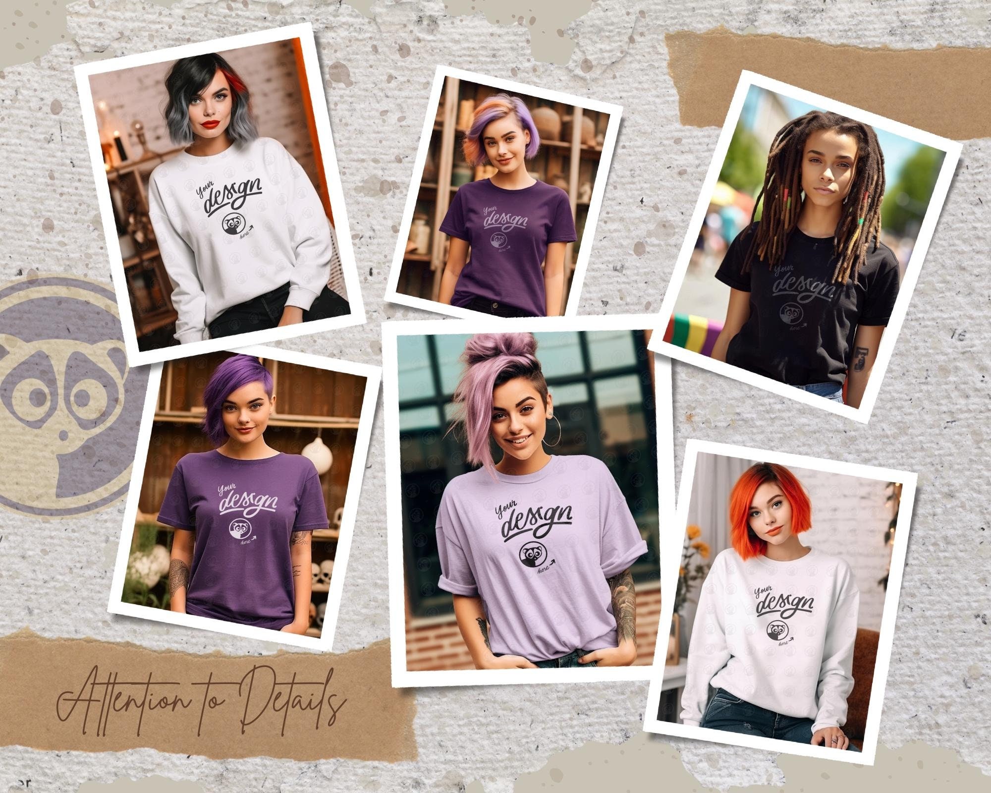 Alternative Model Mockup Bundle, Men and Women Mockup Bundle, Black T ...