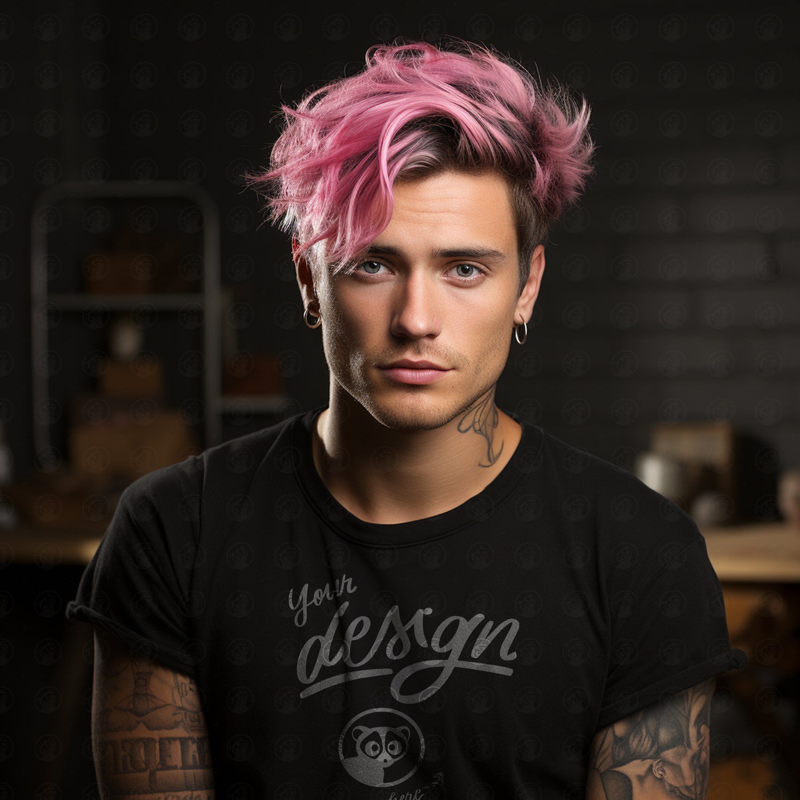 Alternative Model Mockup Bundle, Men and Women Mockup Bundle, Black T ...