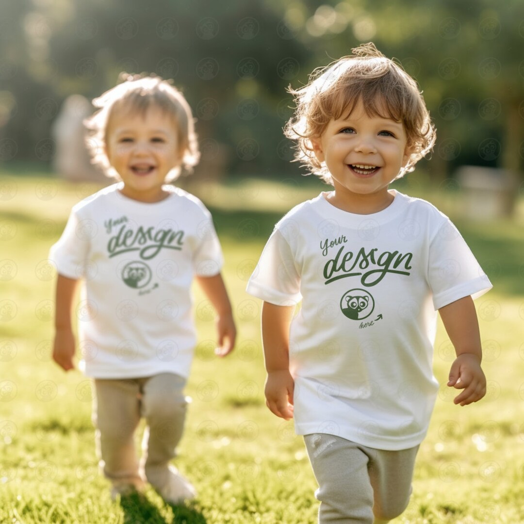 Siblings Mockup, Toddler Brothers Mockup, Two Boys T-shirt Mockup, Kids ...