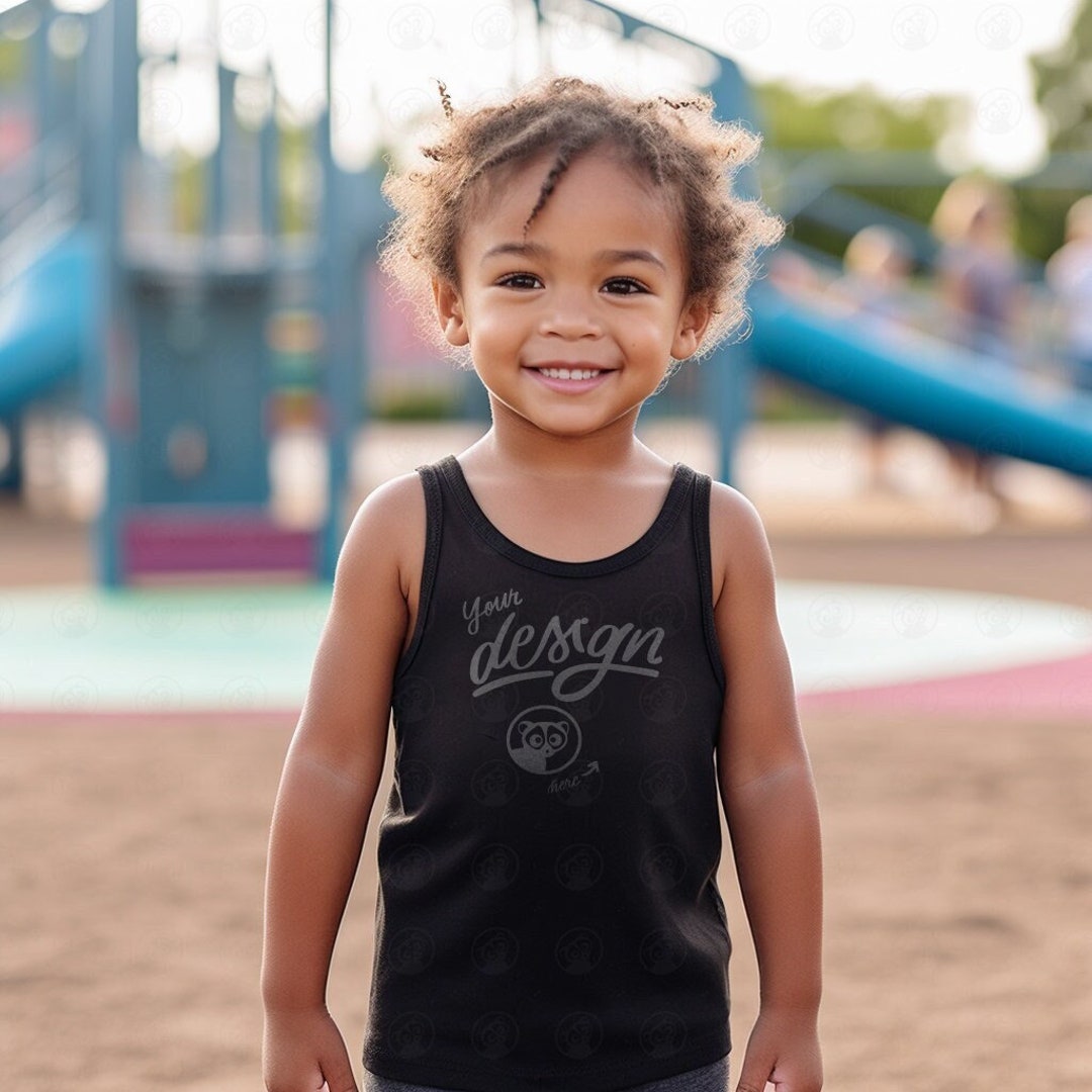 Kid's Black Tank Mockup, Boy Tank Top Mockup, Toddler Tank Mock, Family ...