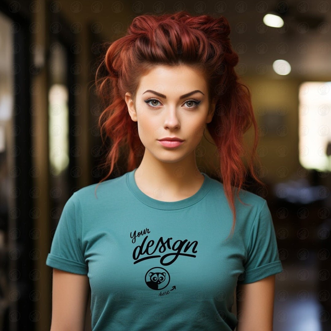 Teal T Shirt Mockup, Lifestyle Mockup, Teal Shirt Mockup, Feminine ...