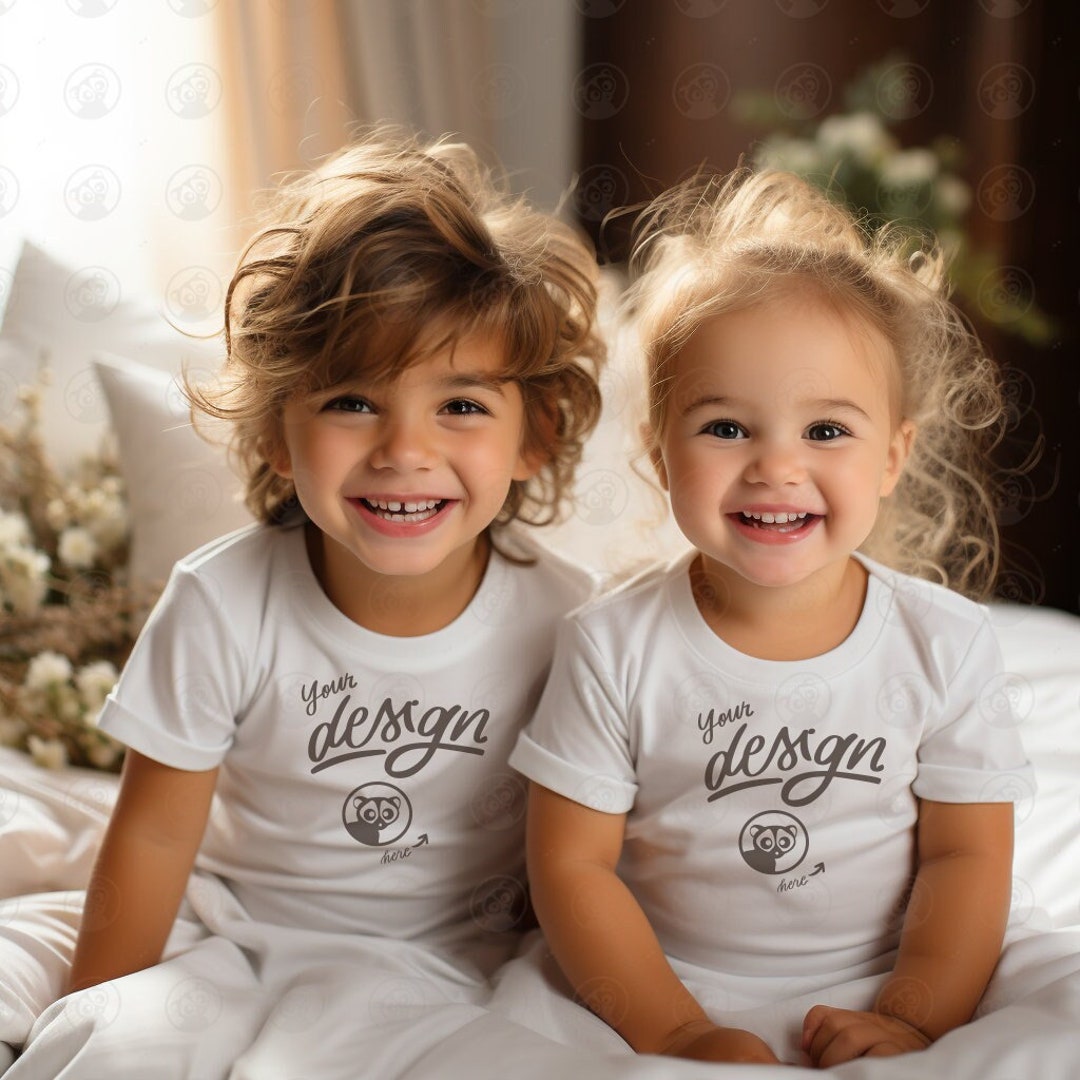 Siblings Mockup, Brother and Sister Mockup, Matching T-shirts Mockup ...