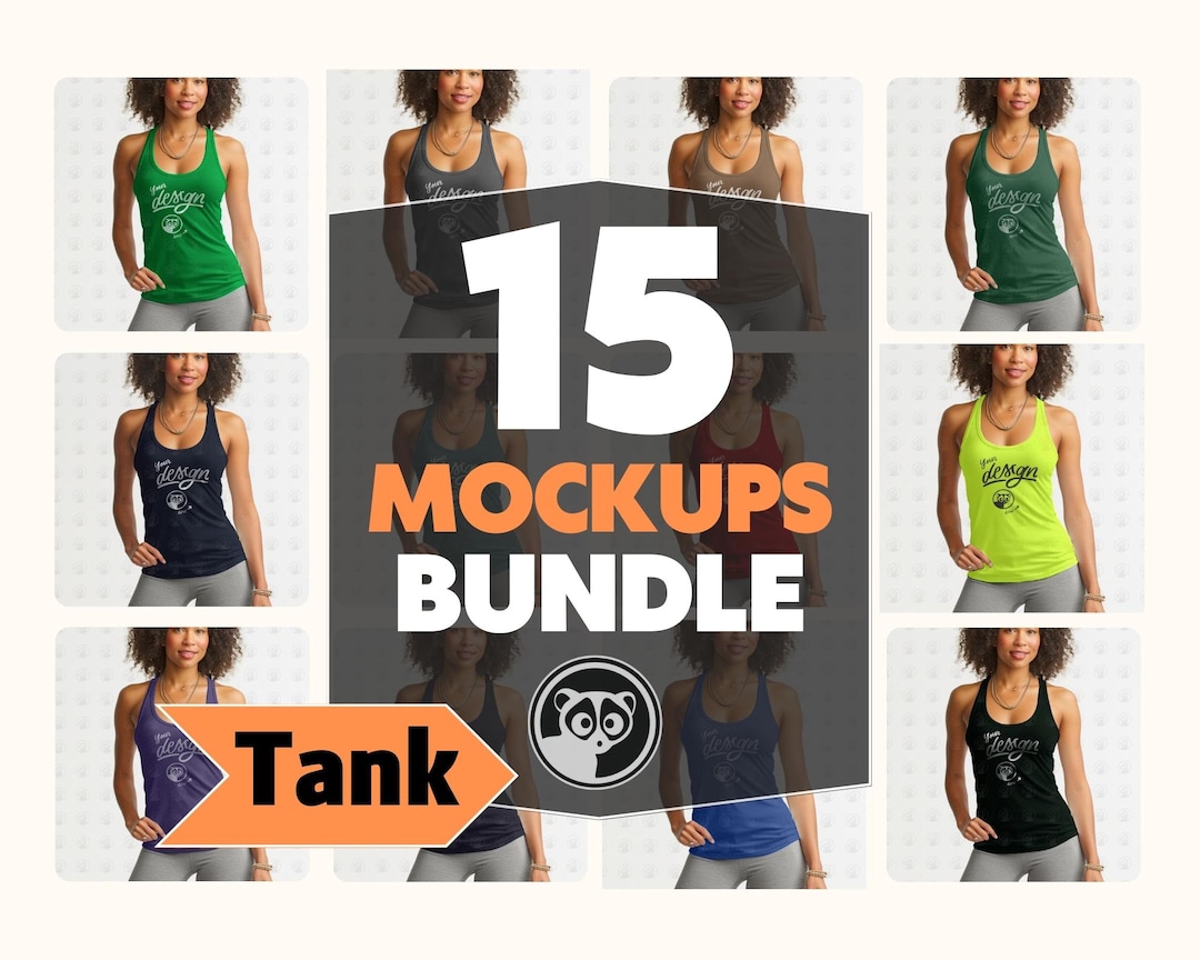 Woman Tank Top 15 Colors Mockup Bundle, Tank Tops for Women, Model ...