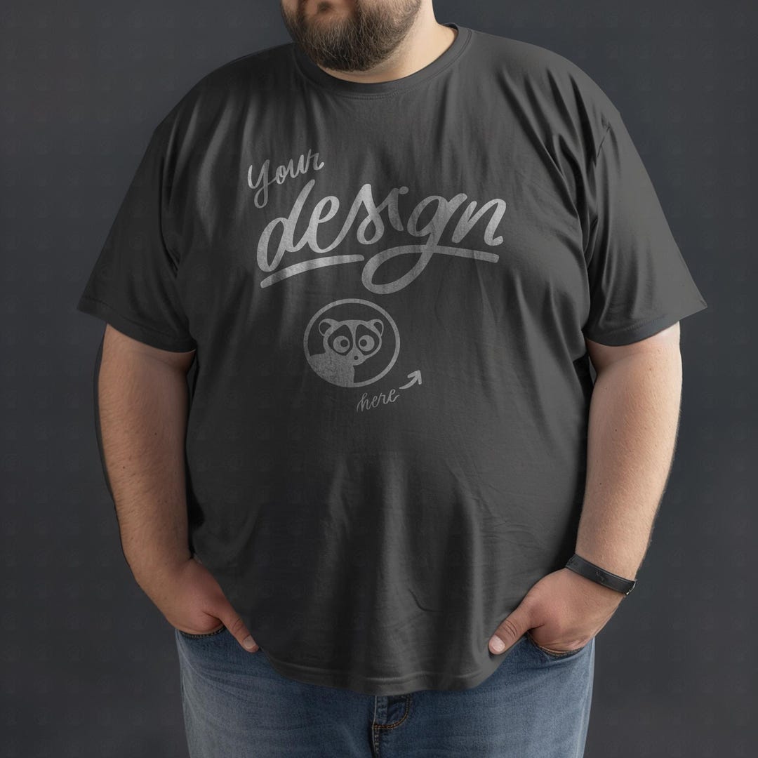 Large Male Mockup, Plus Size Man Mockup, Plus Size Male T Shirt Mockup ...