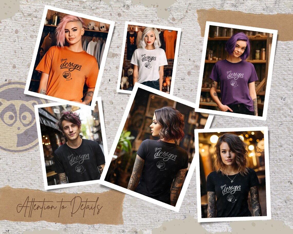 Alternative Model Mockup Bundle, Men and Women Mockup Bundle, Black T ...