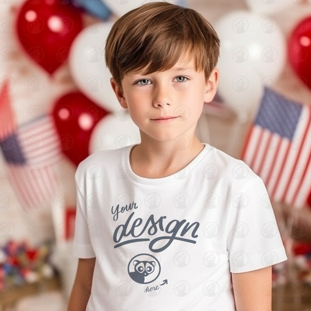 Red White and Blue Mockup, Patriotic Boy Mockup, 4th of July Mockup ...