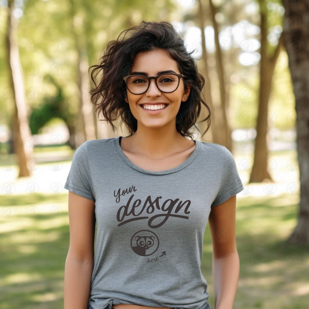 Gray T Shirt Mockup, Styled Shirt Mockup, Fall Mockup, Women's Tee Mock ...