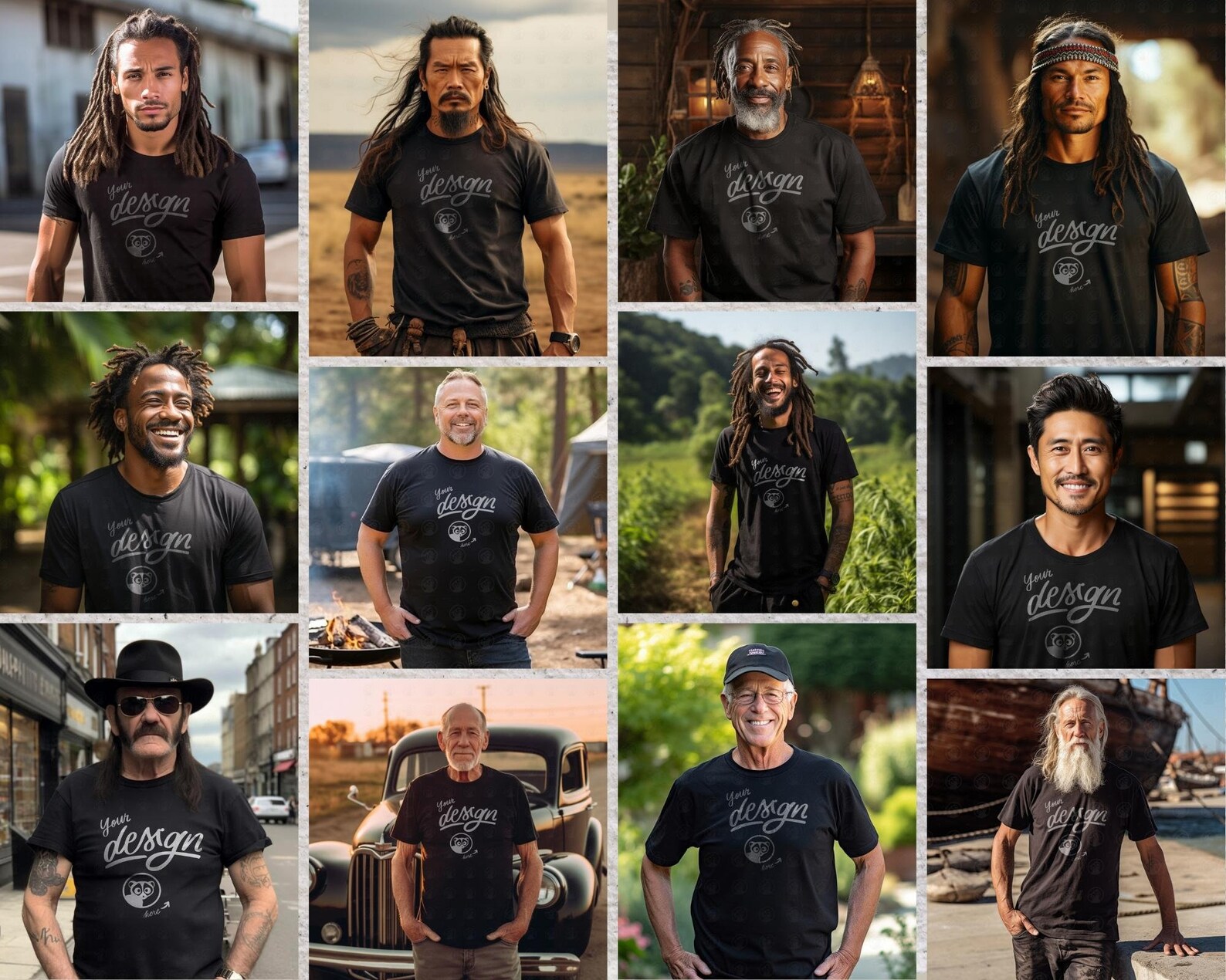 Mega Bundle, 300 Premium Mockups, Men T Shirts Mockup Bundle, Black T ...