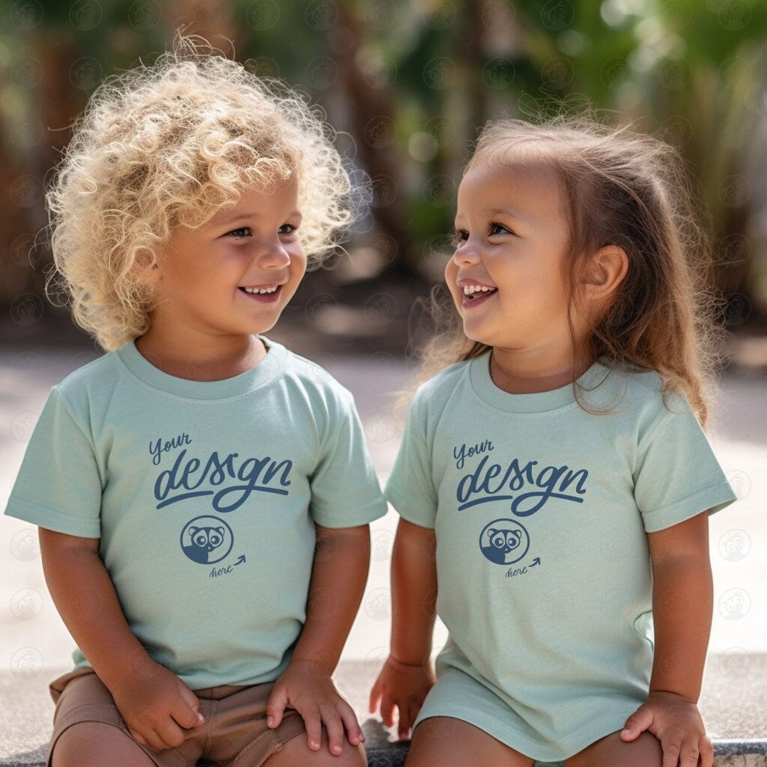 Toddler Brother and Sister Mockup, Twin Brothers T-shirt Mockup, Kids ...