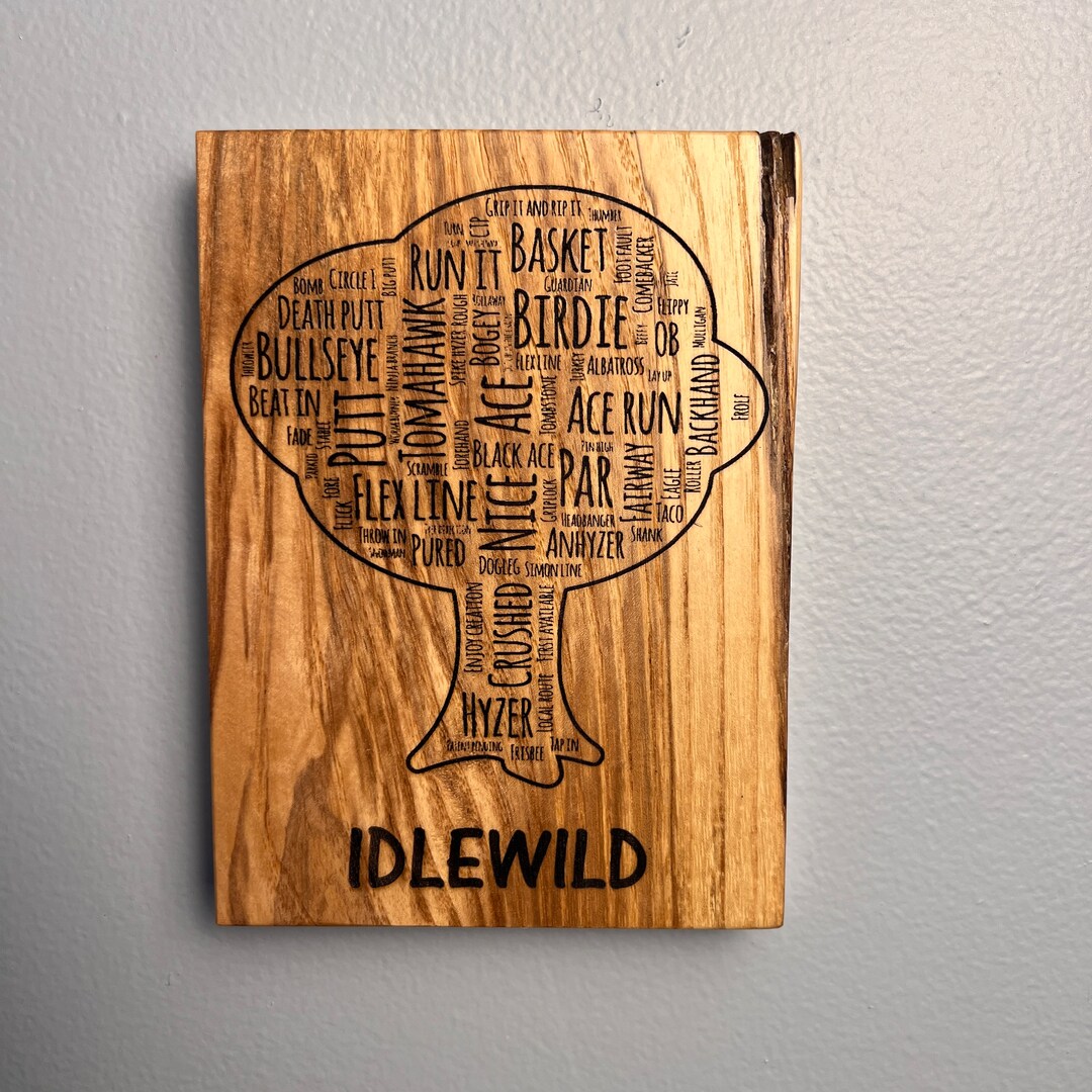 Disc Golf Lingo Word Sign Laser Engraved 5x7 | Live Edge Wall Art ...