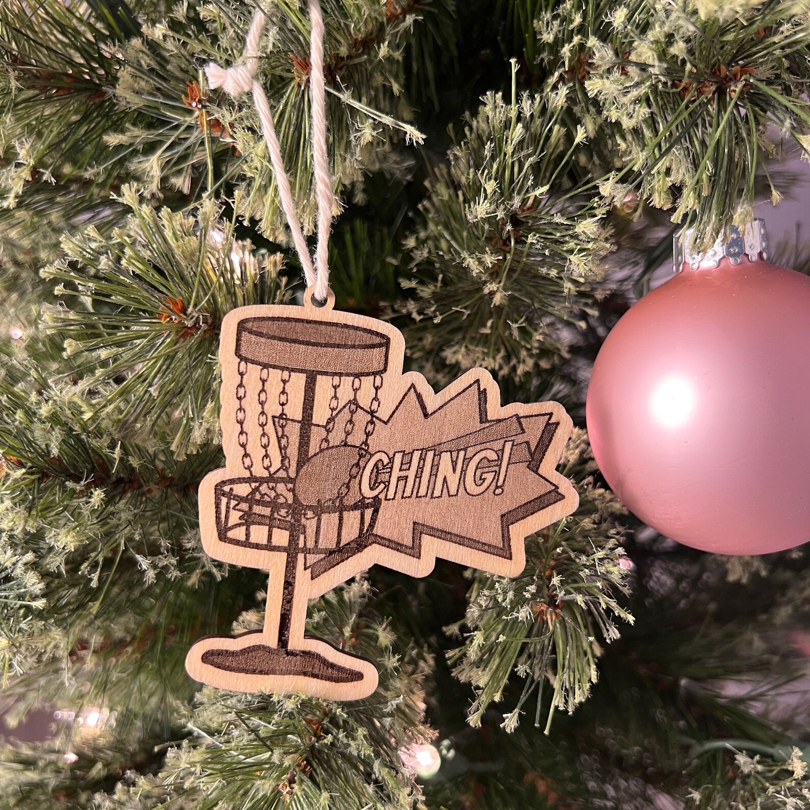 Ching Comic Disc Golf Christmas Ornament | Laser Engraved | Disc Golf ...