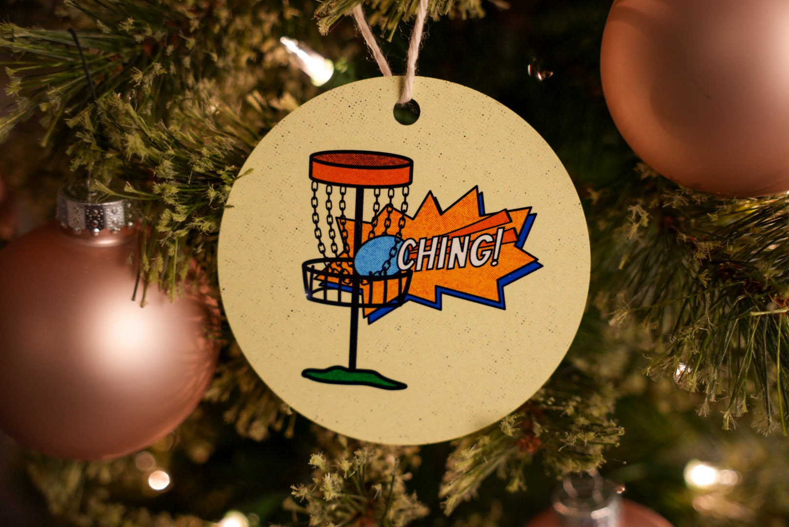 Ching Comic Disc Golf Christmas Ornament | Disc Golf Basket | Disc Golf ...