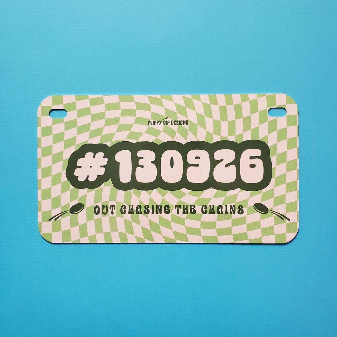 Checker Vortex Disc Golf License Plate Personalized | PDGA | Frisbee ...