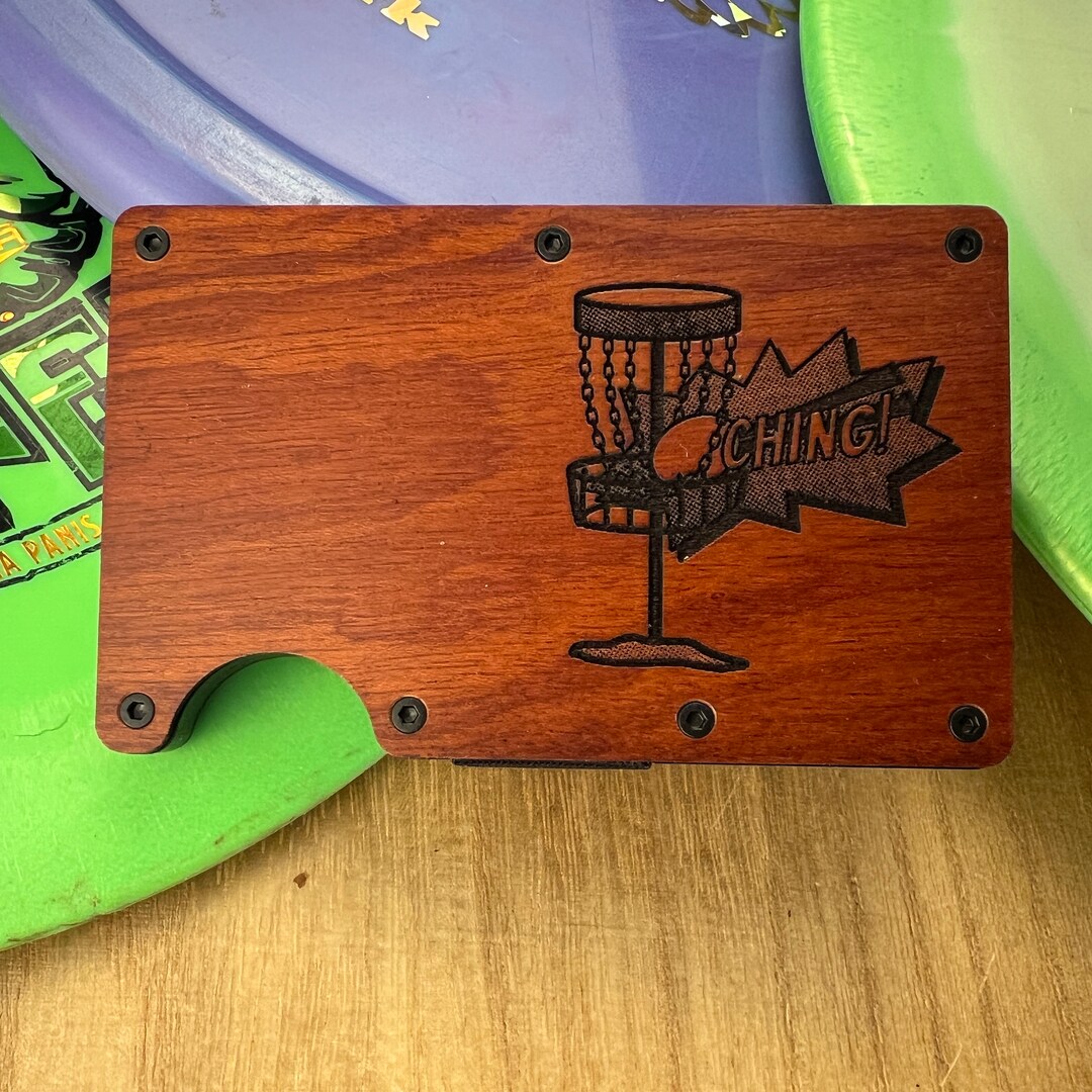 Disc Golf Slim Wallet | Ching Comic Disc Golf Wooden Minimalist Wallet ...