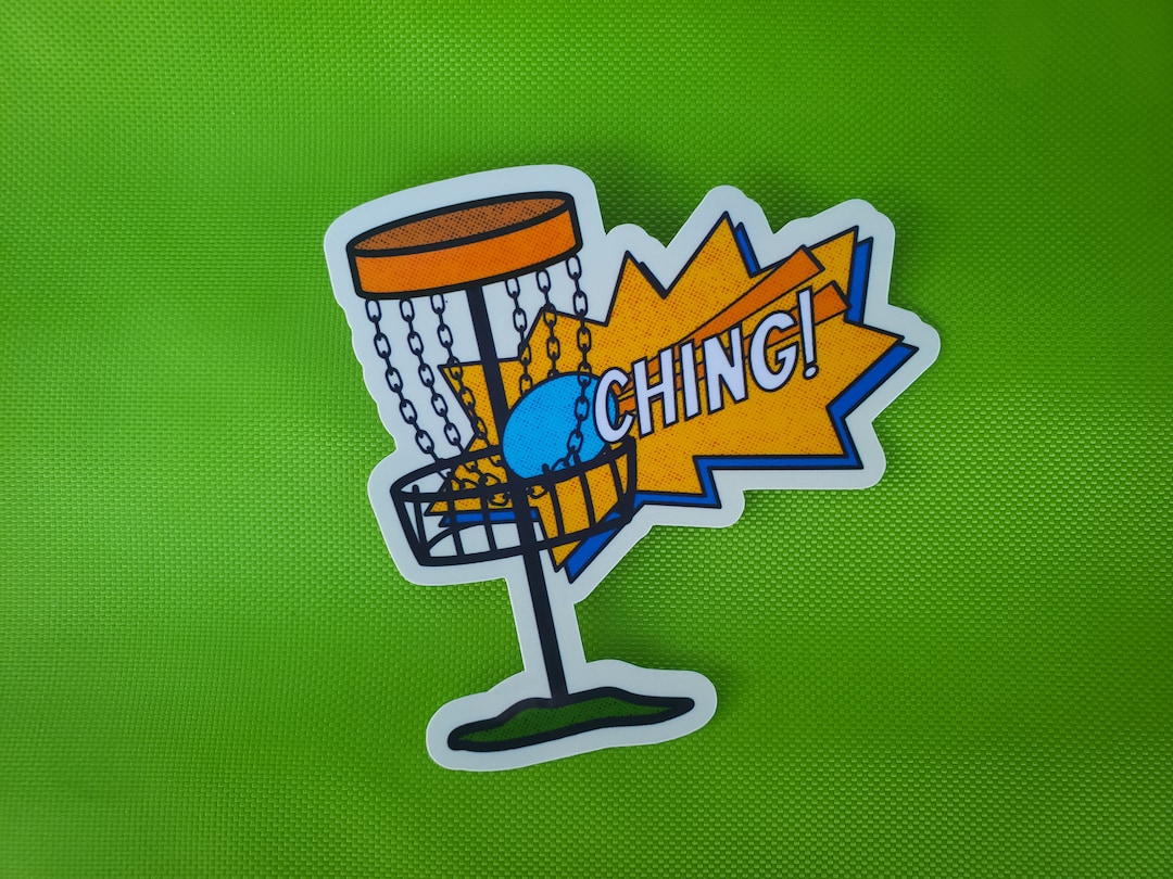 Ching Comic Disc Golf Sticker | Waterproof Sport Gift | Frisbee Golf ...