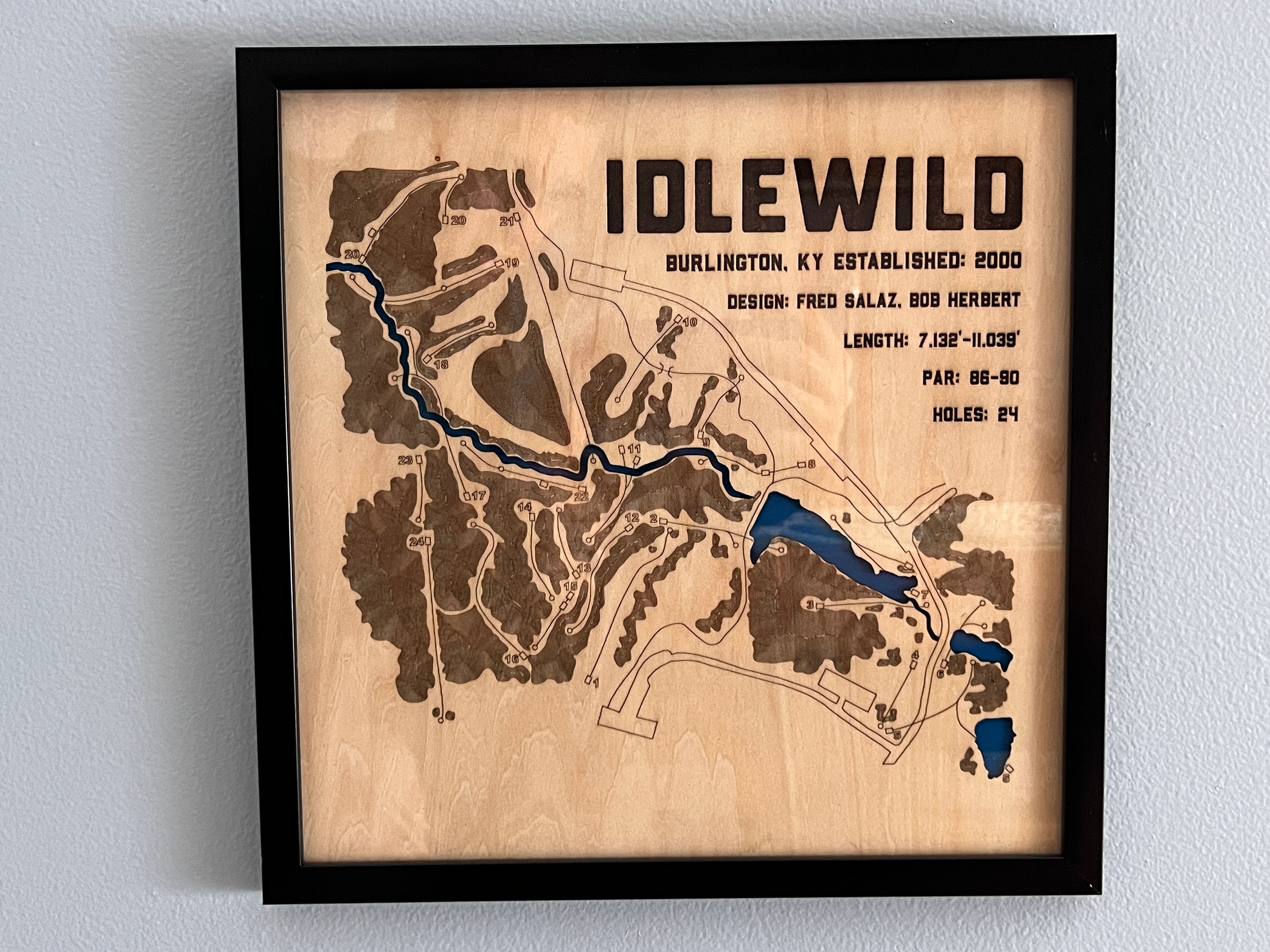 Idlewild Disc Golf Map Laser Engraved 3D | Disc Golfer Wall Decoration ...