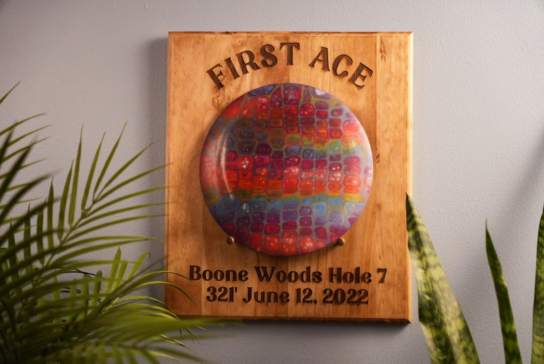 Disc Golf Personalized Ace Laser Engraved Pine Plaque | Disc Golfer ...