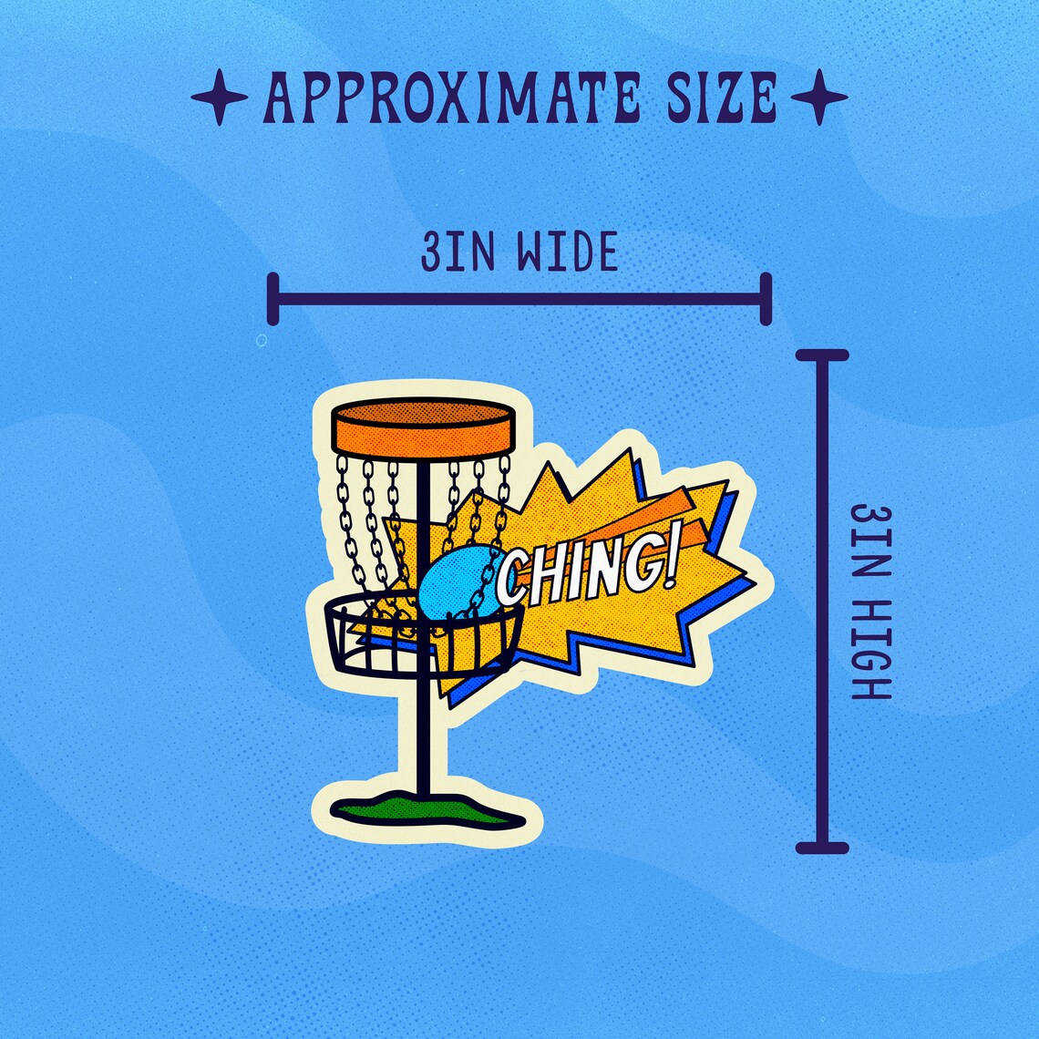 Ching Comic Disc Golf Sticker | Waterproof Sport Gift | Frisbee Golf ...