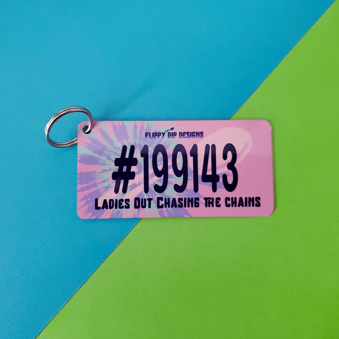 Pink Tie Dye Disc Golf Ladies Keychain Personalized | PDGA | Disc Golf ...