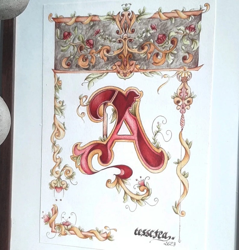 Medieval Fantasy Initial Letter - Letter A - Etsy