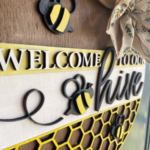 Bee Hive Door Sign, Door Sign, Spring Front Door Decor, Spring Door ...