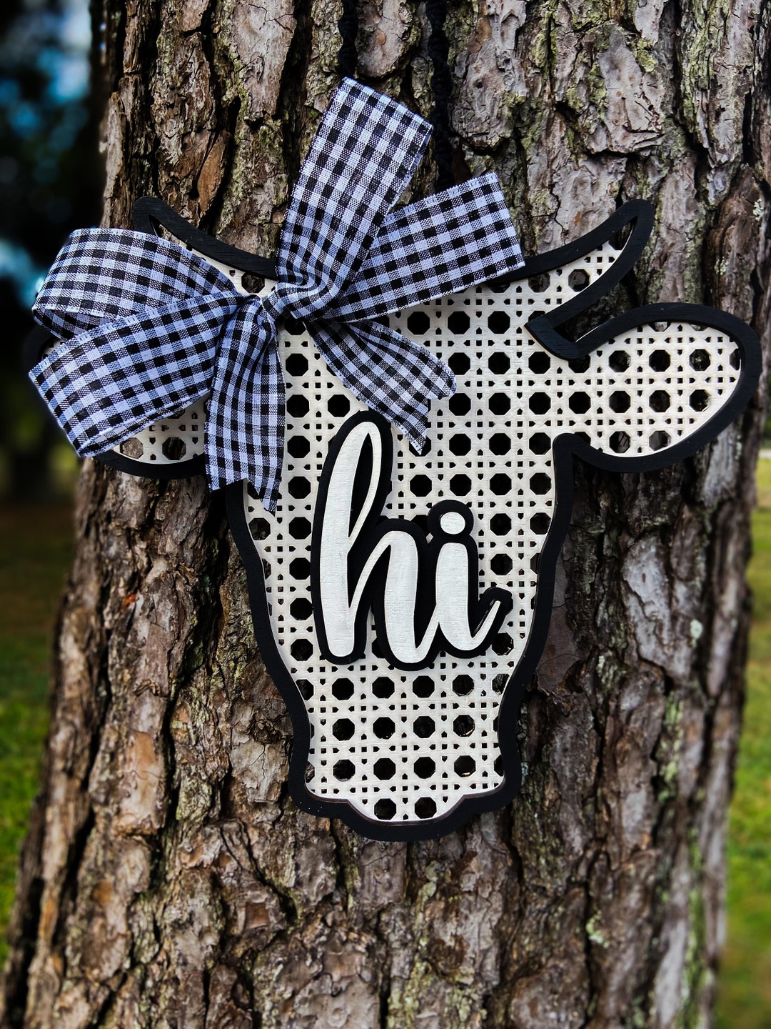 Cow Head Door Hanger Cow Head Sign Cow Door Hanger Cow Head Cutout ...