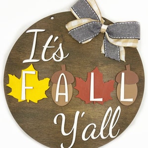 It's Fall Y'all Door Sign Hello Fall Fall Wreath Fall Decor Fall Wreath ...