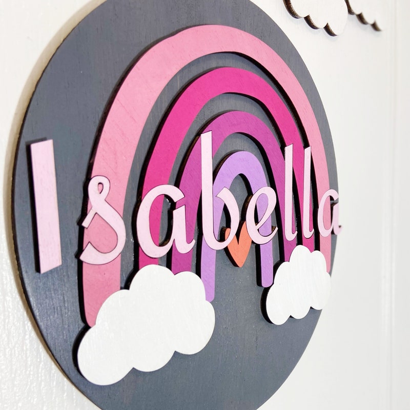 Rainbow Name Sign - Etsy
