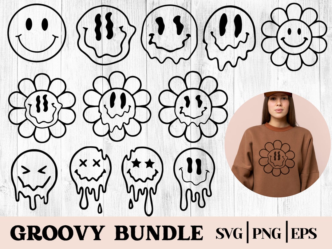 Smiley Face Svg Drippy Smiley Svg Smiley Svg Melting Smiley - Etsy