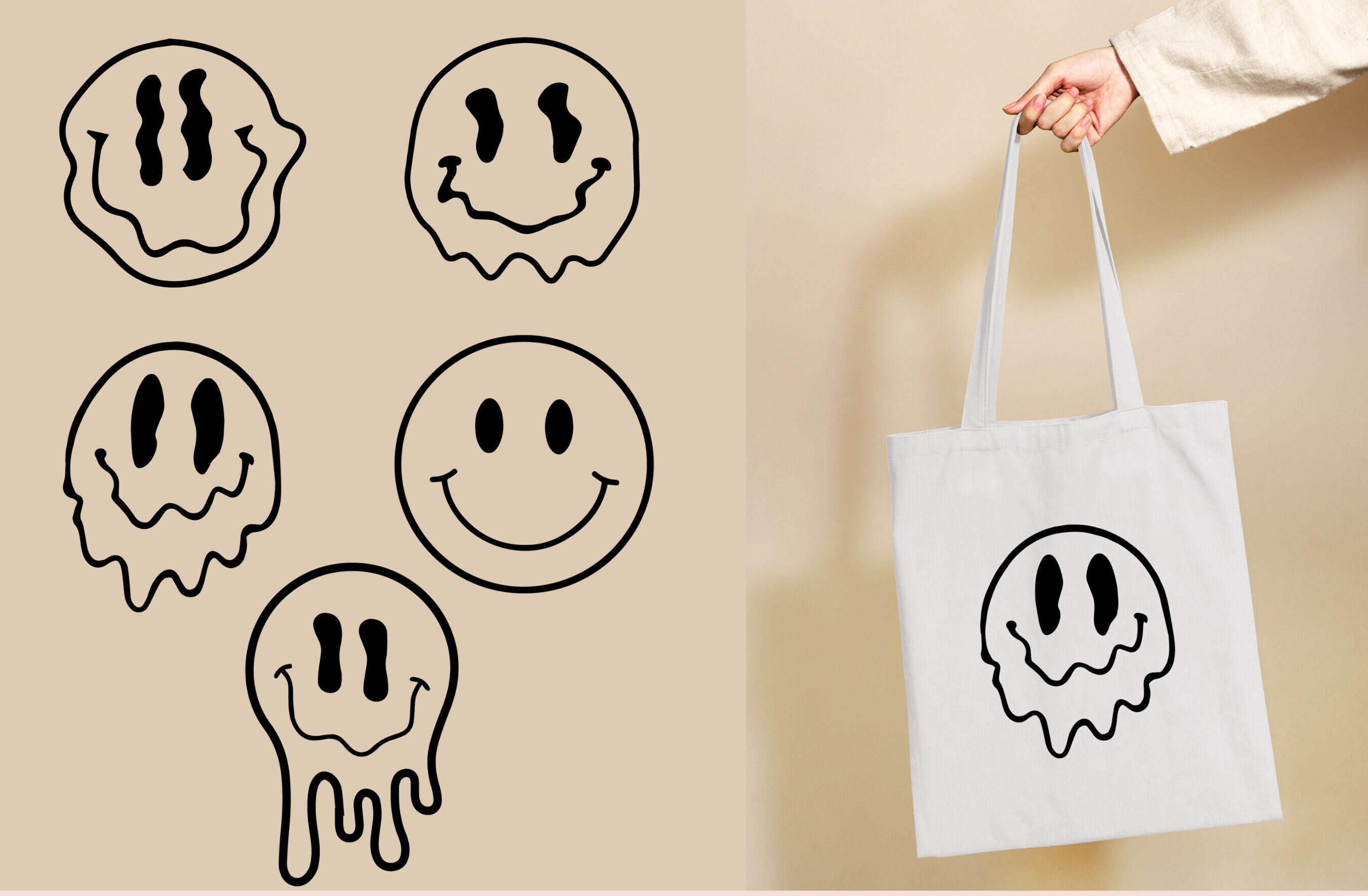 Smiley Face Svg Drippy Smiley Svg Smiley Svg Melting Smiley - Etsy