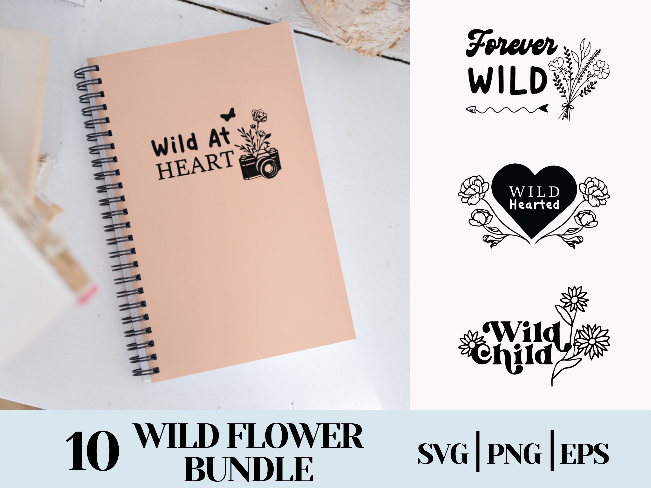 Wildflower Svg, Boho Svg, Wildflower Quote Svg Bundle, Wild and Free ...