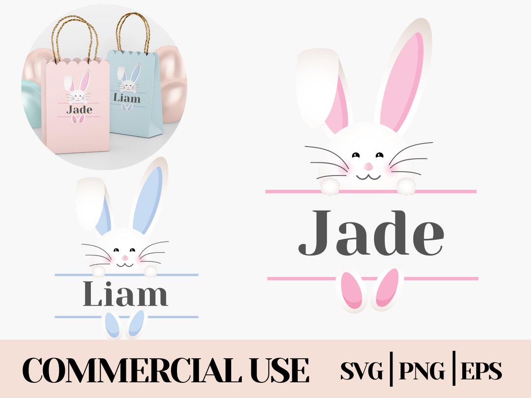 Easter Bunny Split Monogram SVG, Easter Bunny Svg, Bunny SVG, Rabbit ...