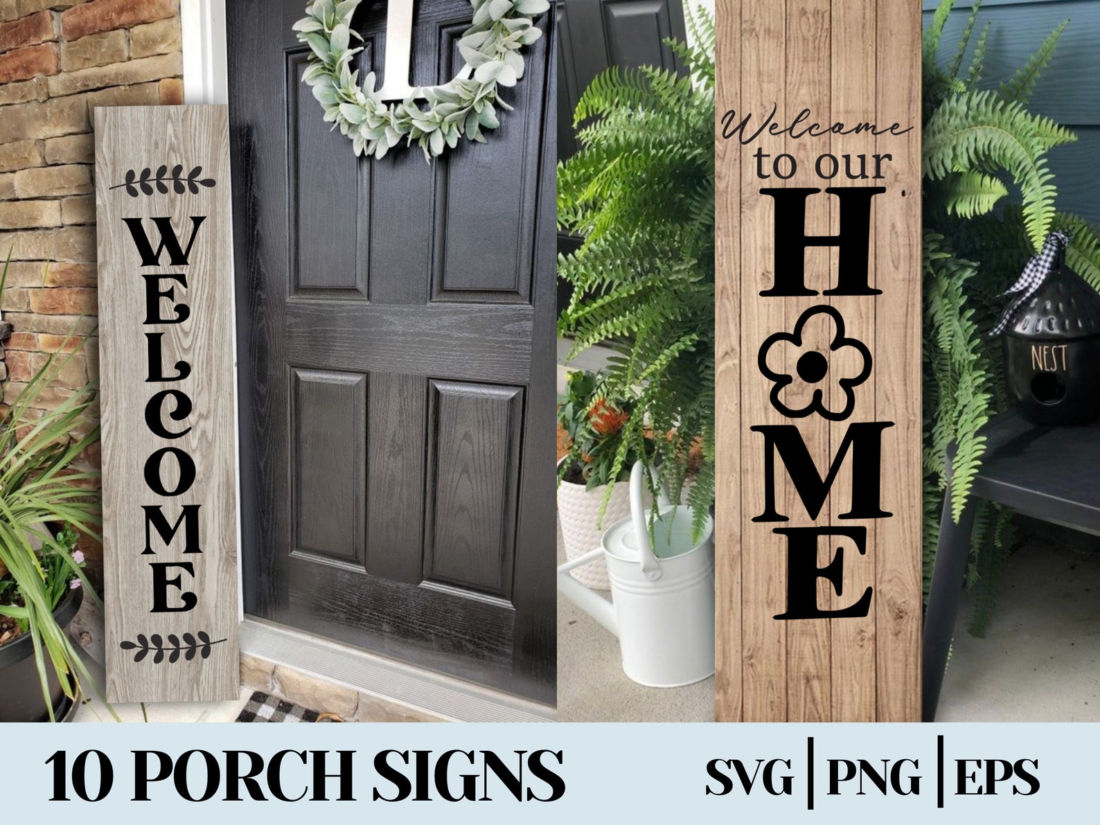 Porch Sign Svg, Porch Sign Svg Bundle, Welcome Svg, Vertical Welcome ...
