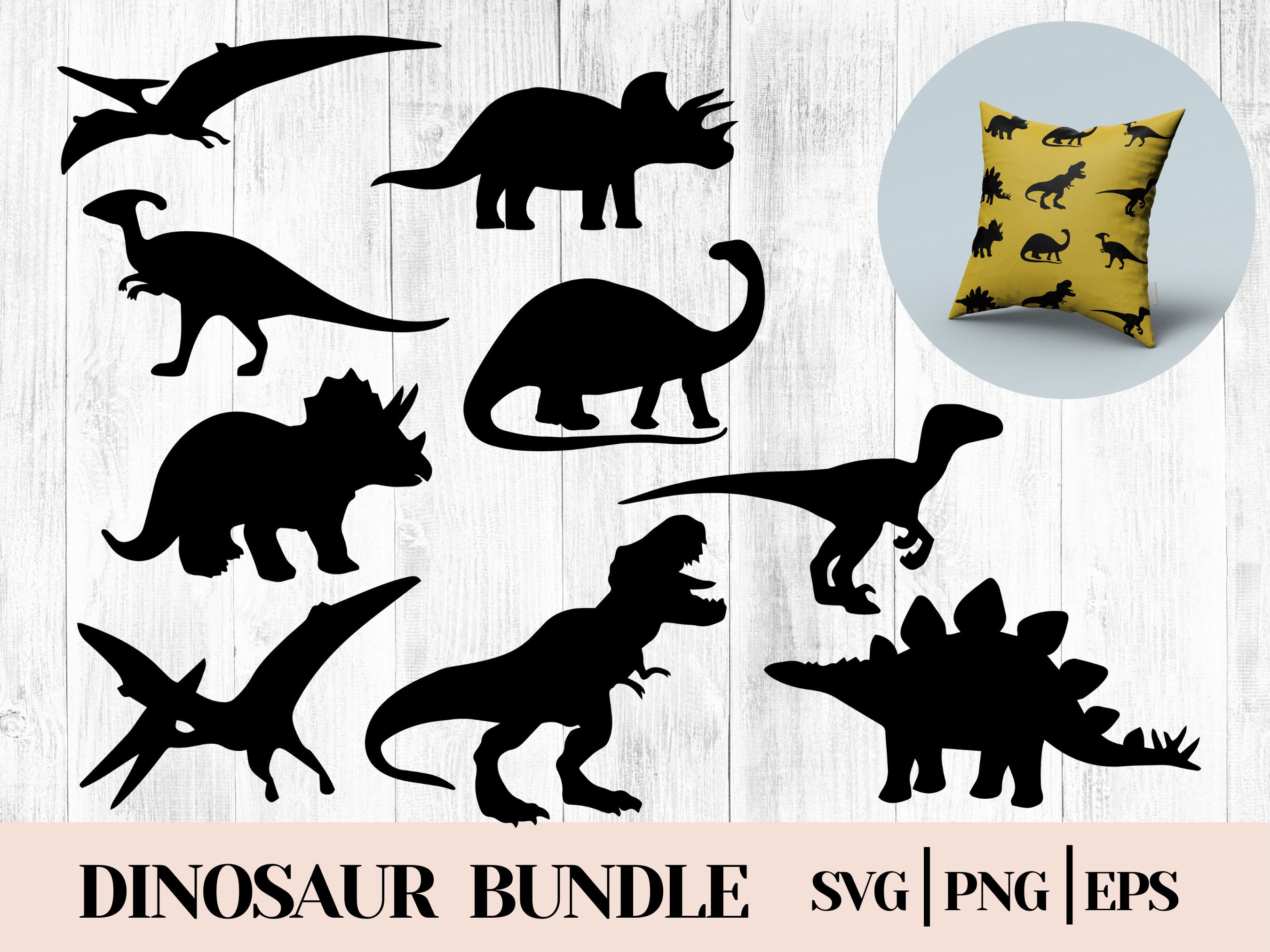 Dinosaur Svg Bundle, Dinosaur Clipart Png, Dinosaur Silhouette, Kids ...