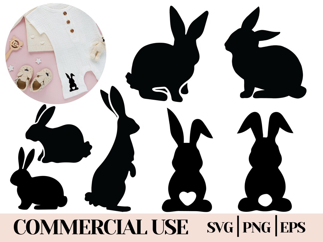 Easter Bunny Shape SVG, Rabbit Dxf,bunny Shape Svg, Outline Bunny Svg ...