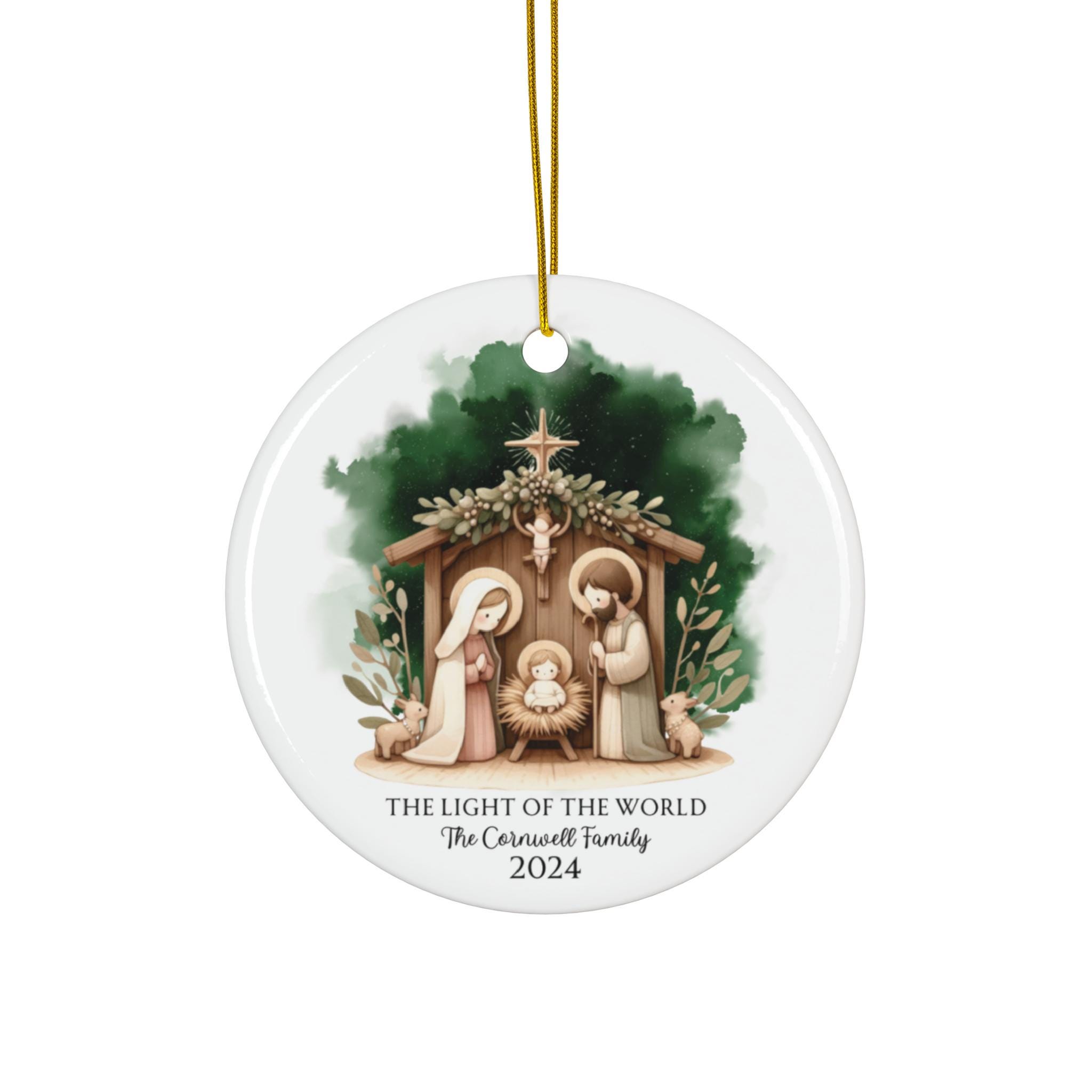 Nativity Christmas Ornament, Personalized Family Nativity, Jesus ...