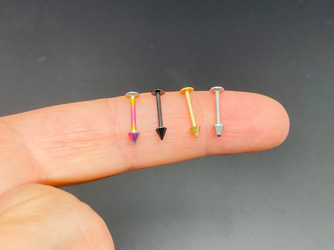 Spike Earrings Threadless Flat Back Earrings Implant Grade Cartilage ...