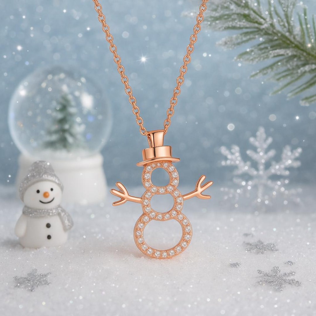Diamond Frosty the Snowman Necklace | Winter Holiday Charm | Xmas Gift ...