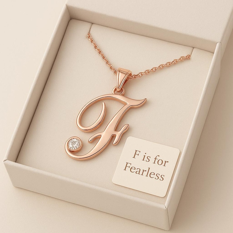 Alphabet F Letter Necklace | Custom Name Necklace - Etsy