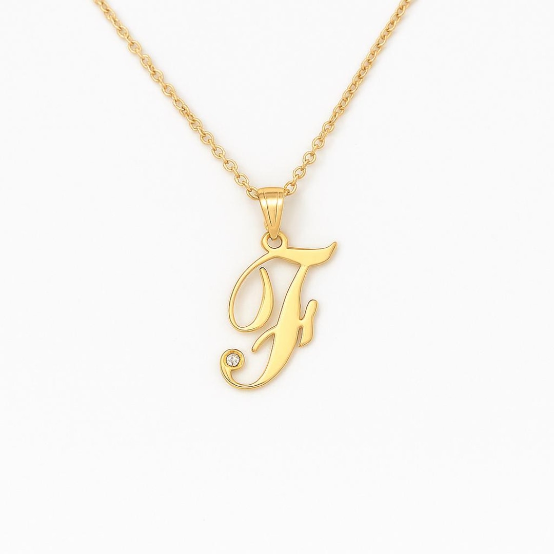 Alphabet F Letter Necklace | Custom Name Necklace - Etsy