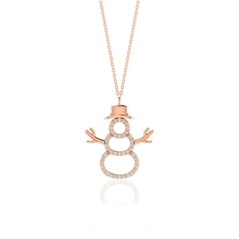 Diamond Frosty the Snowman Necklace | Winter Holiday Charm | Xmas Gift ...