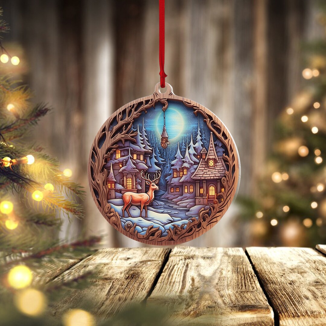 Reindeer Christmas is Here Vintage Ceramic Christmas Ornament - Etsy