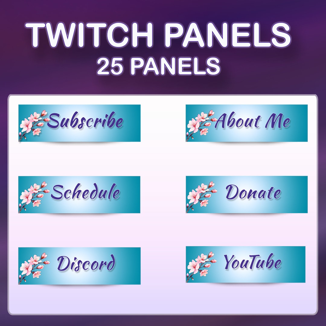Sakura Twitch Panels / Twitch Panel Designs / Aesthetic Twitch Panels ...