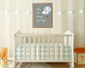 Nursery Wall Art Printable Oh, the Places You'll Go 8x10 Hot Air ...