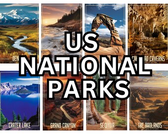 63 National Parks in USA, Digital Posters, Digital Prints, National ...