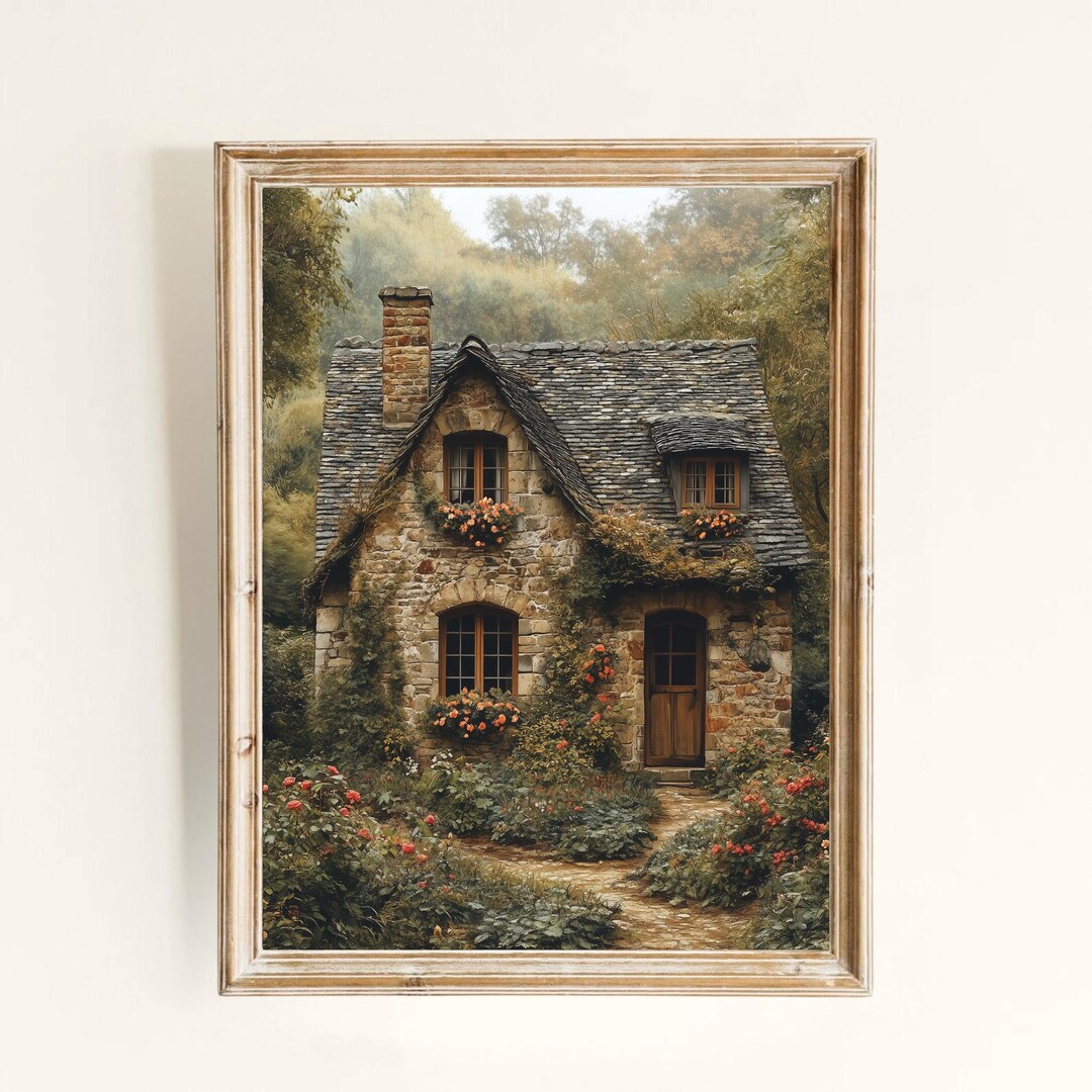 Vintage Old English Cottage Wall Art | English Cottagecore Decor ...