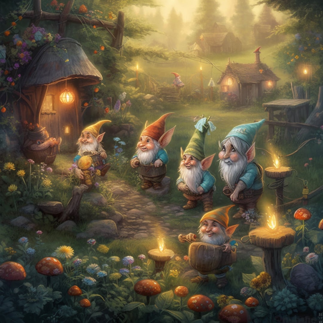 Magical Gnomes PNG Digital Art Collection Download A Touch - Etsy