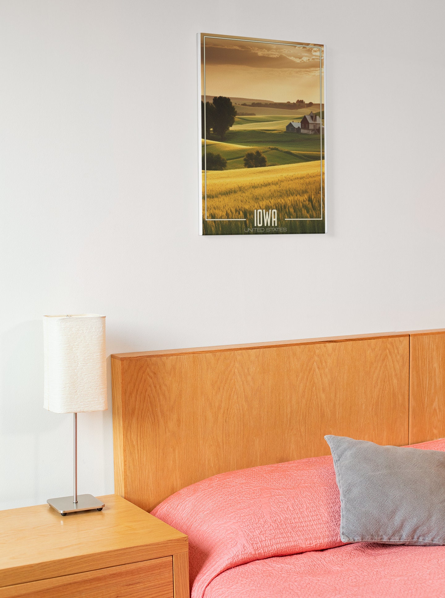 Lowa US State Realistic Travel Poster Digital Art PNG Instant Download ...